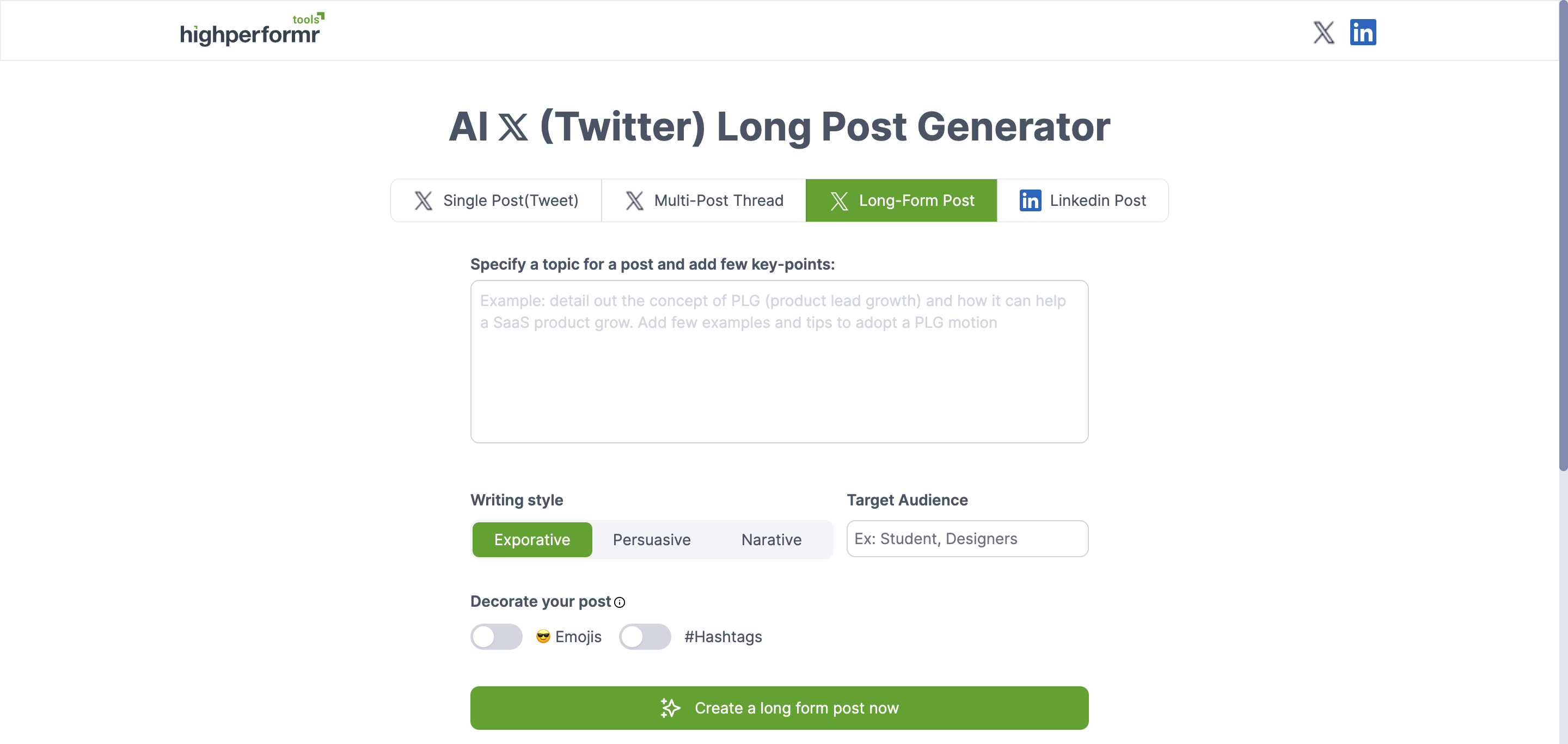 X(Twitter) Long Post Generator: Craft Engaging Posts & Boost Your ...